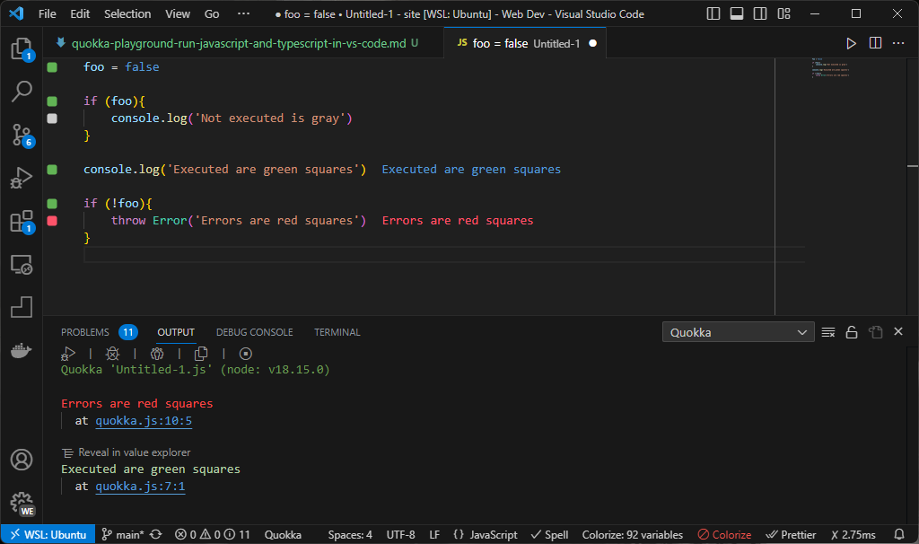 Quokka Playground - Run JavaScript and TypeScript in VS Code